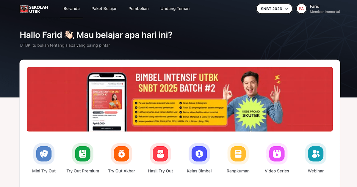 Sekolahutbk - Platform Try Out dan Bimbel Online UTBK SNBT